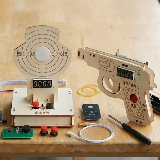 Target Shooting Gun Wooden Puzzle Assemble Toy for Kids - Kidzly